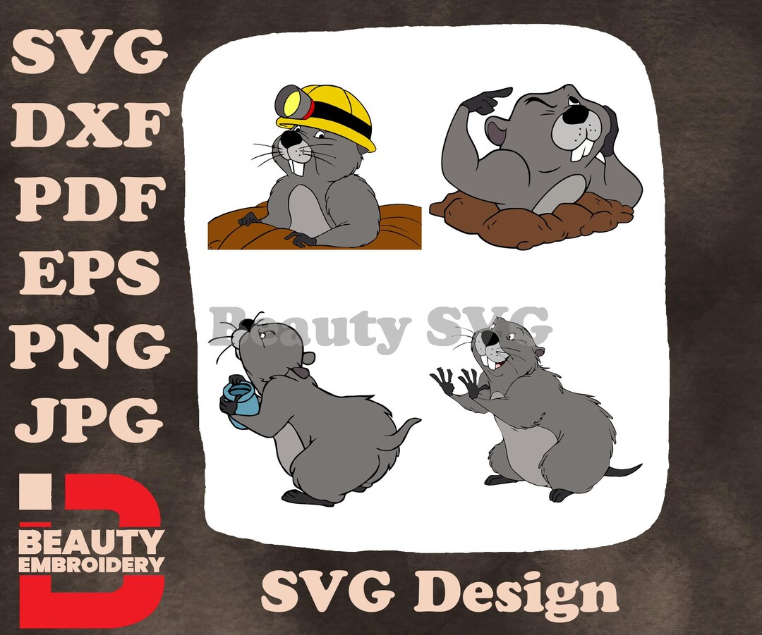 Disney Winnie Pooh Gopher With Miner Hat in Hole Whistling Expressive ...