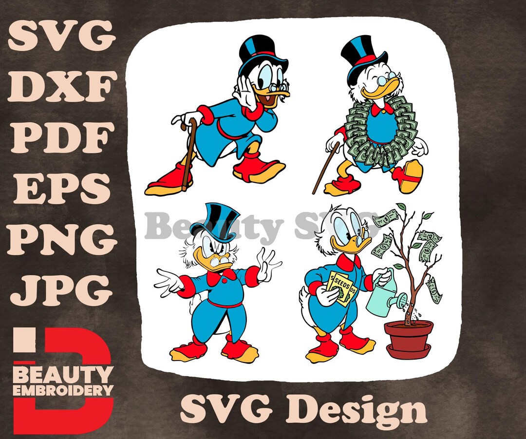 Disney Ducktales Scrooge Mcduck Poses With Cane Money Tree Happy ...