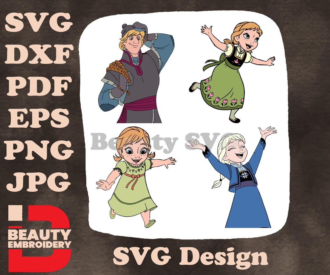 Frozen Kristoff Anna Young Anna and Young Elsa Character Poses and ...