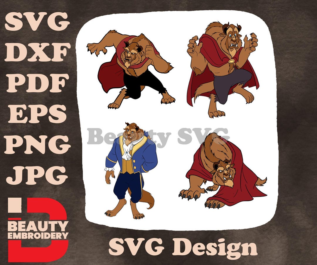 Disney Beauty Beast the Beast Princely Attire Red Cloak Powerful Stance ...
