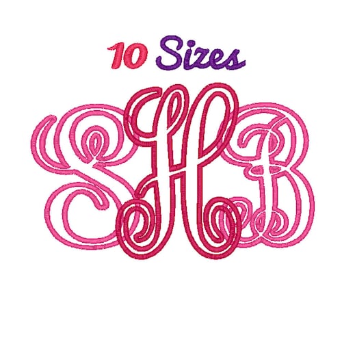 Monogram Fonts Circle Applique Font Embroidery Fonts - Etsy