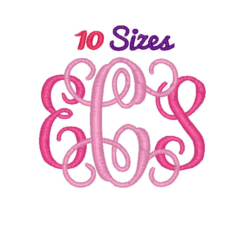Interlocking Monogram Embroidery Font Machine Embroidery Fonts File ...