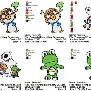 Package 8 Pororo Embroidery Designs - Etsy