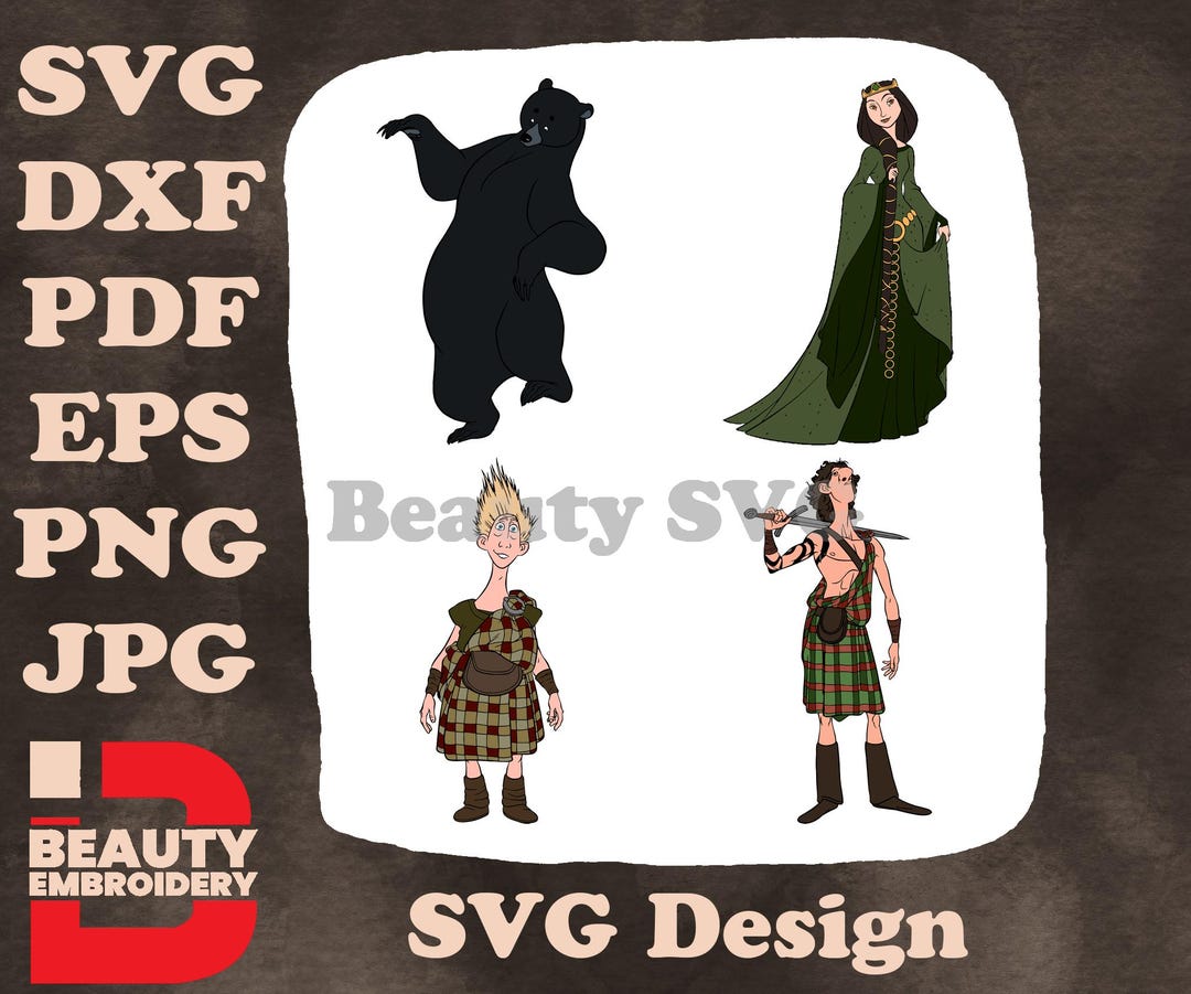 Disney Brave Queen Elinor Bear and Human King Fergus Royal Family ...