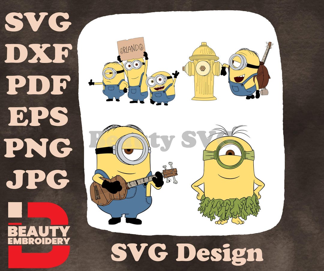 Minions Despicable Me - Orlando Group - Fire Hydrant - Ukulele Player ...