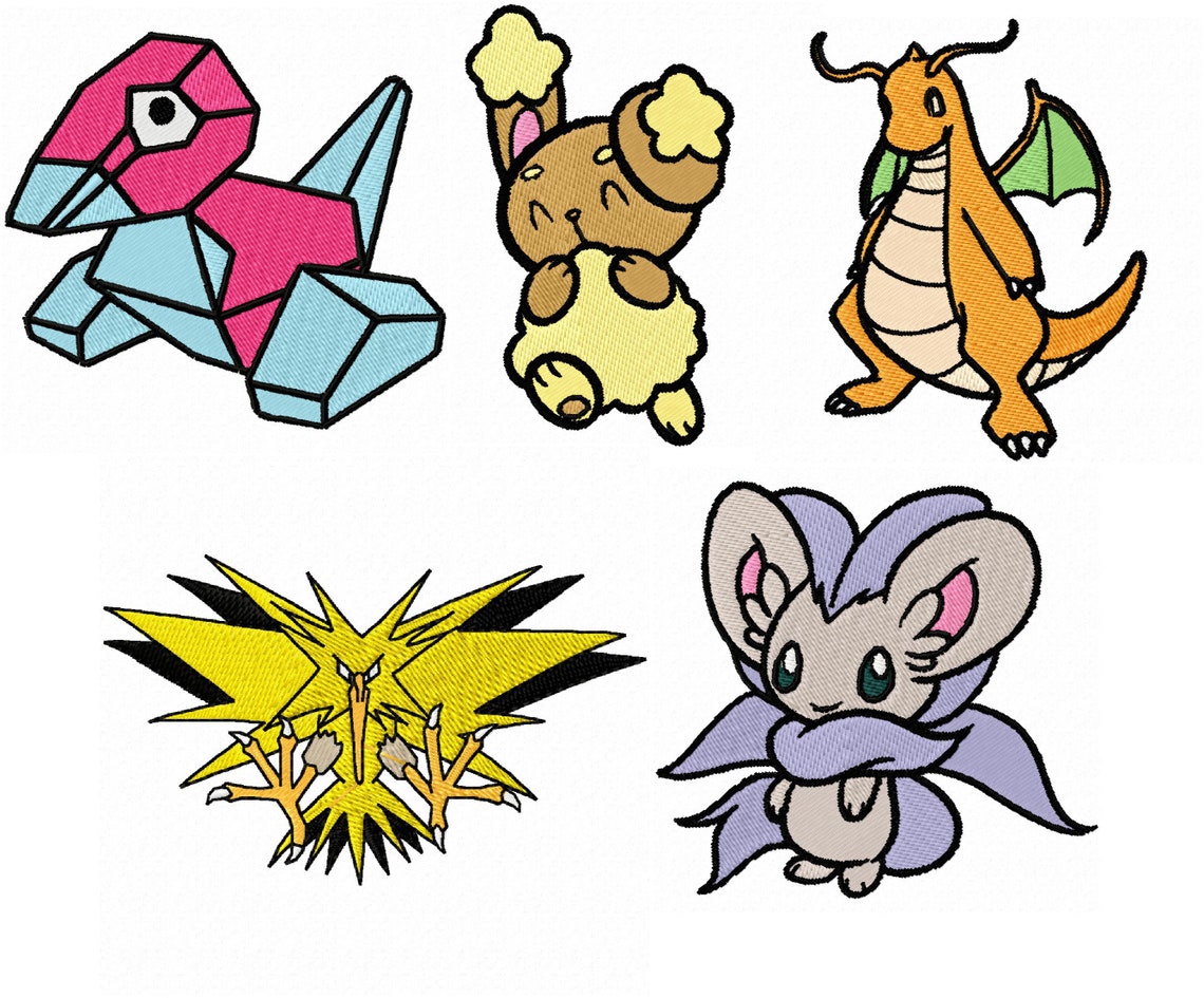 Pokemon Embroidery Designs 5 Embroidery Designs - Etsy