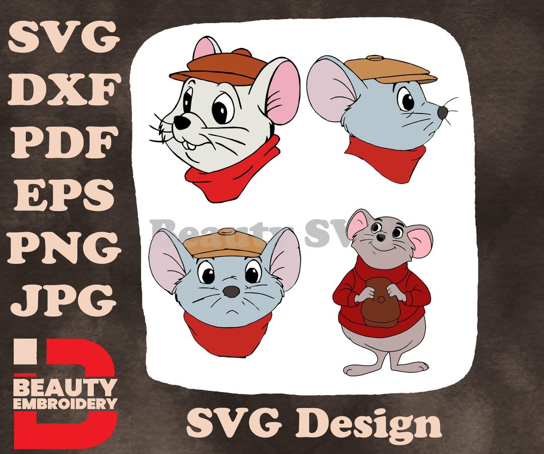 Disney the Rescuers Bernard Mouse Hero Close up Portraits Red Sweater ...