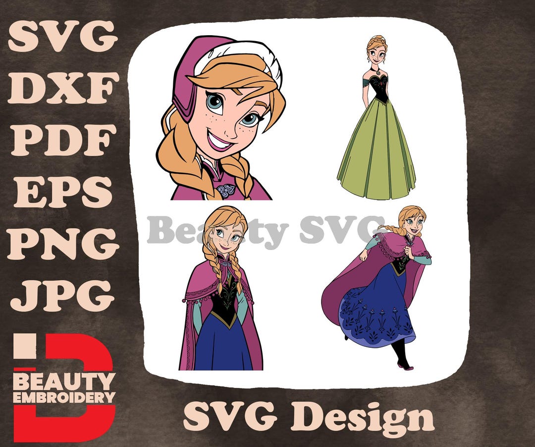 Disney Frozen Princess Anna Winter Cloak Green Dress Various Poses ...