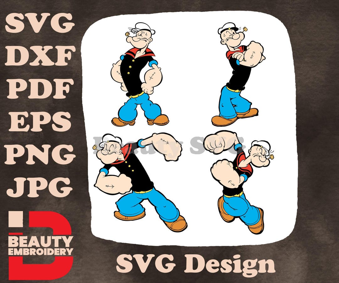 Popeye the Sailor Man Flexing Muscles Eating Spinach Iconic Strong ...