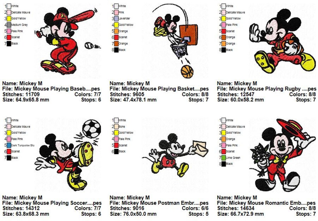 Package 25 Mickey Mouse 03 Embroidery Designs - Etsy