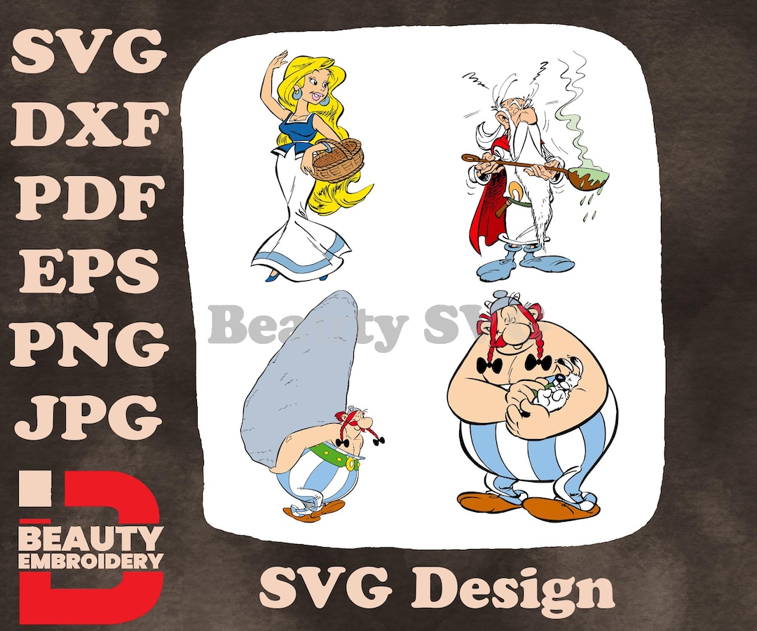 Asterix Obelix Cacofonix Bard Menhir Eating Boar Roman Soldier Gaul ...