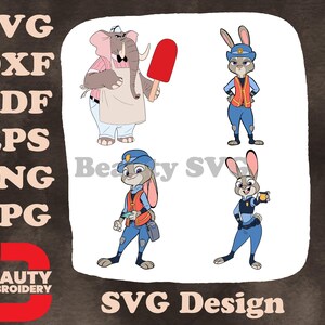 Zootopia Characters - Judy Hopps Police Officer - Mr Big the Arctic ...