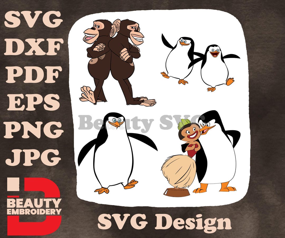Madagascar Chimpanzees and Penguins Rico Skipper Kowalski Private ...