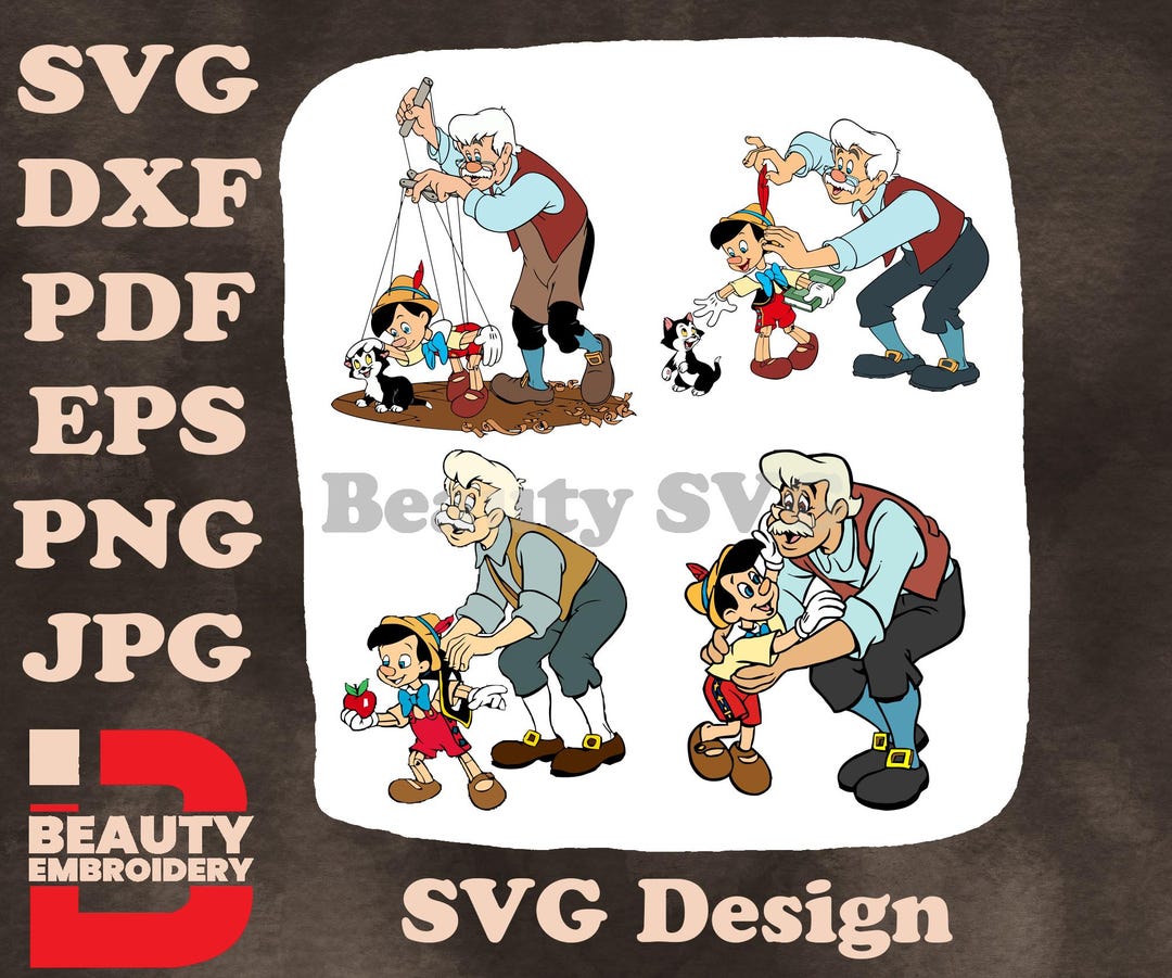 Disney Pinocchio Geppetto and Pinocchio Father Son Moments Hugging ...