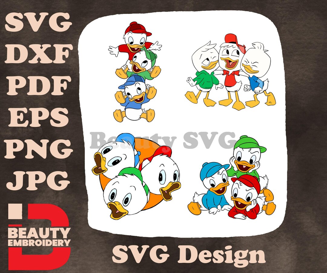 Disney Ducktales Nephews Huey Dewey Louie Santa Hats Group Huddle ...