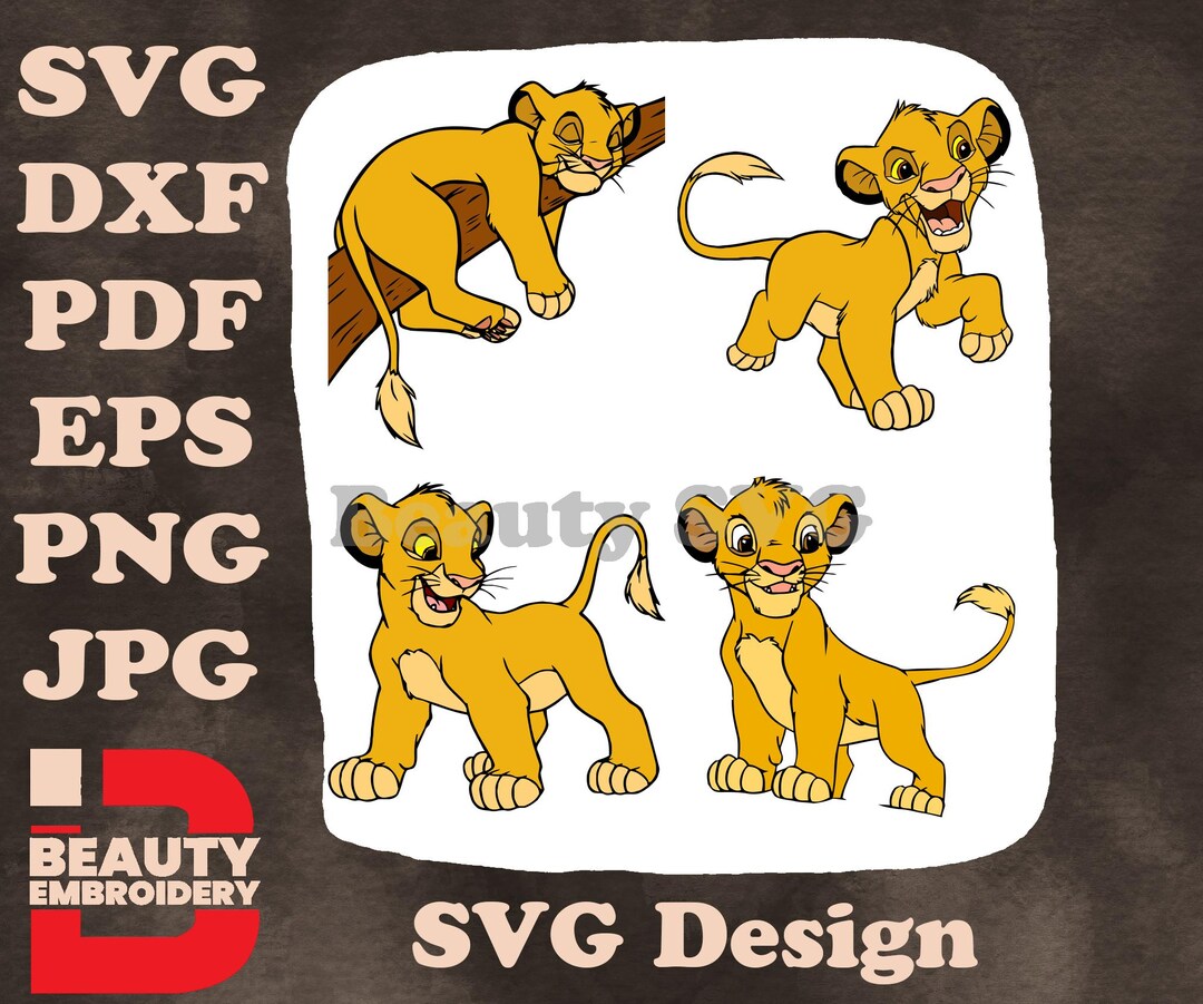 The Lion King Simba Cub on Log Various Walking and Looking Back Poses ...
