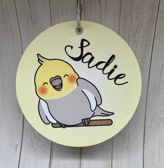 Cockatiel Bird Cage Name Tag Personalized Birdcage Tag | Etsy