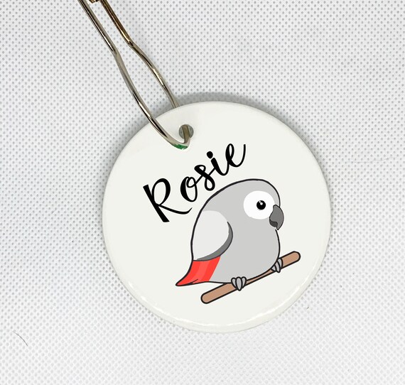 African Grey Cage Name Tag Birdcage Tag Gift for Bird - Etsy