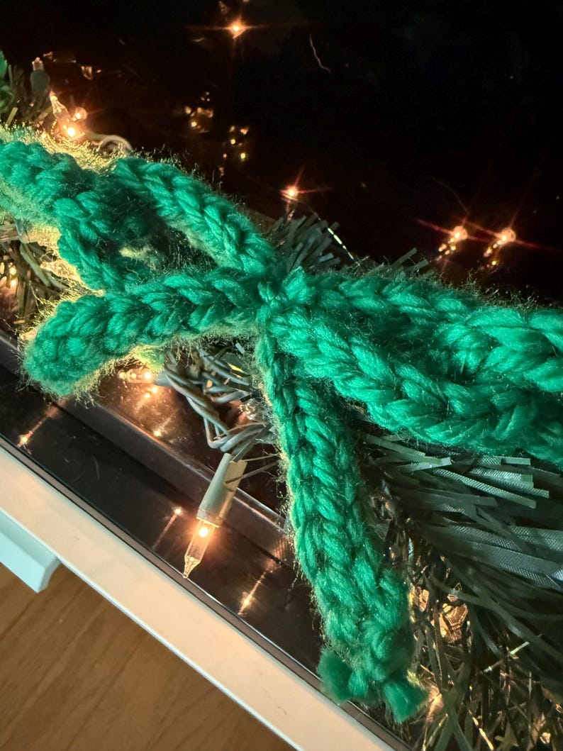 Handmade Crochet Knit Christmas Tree Garland | Boho Yarn Garland - Etsy