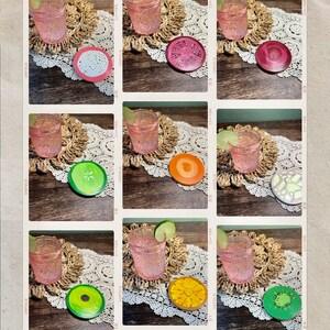 Handpainted Ceramic Fruit Vegetable Slice Art Coaster | Art Tile, Spoon ...