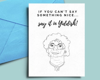 Funny Yiddish Card - Etsy