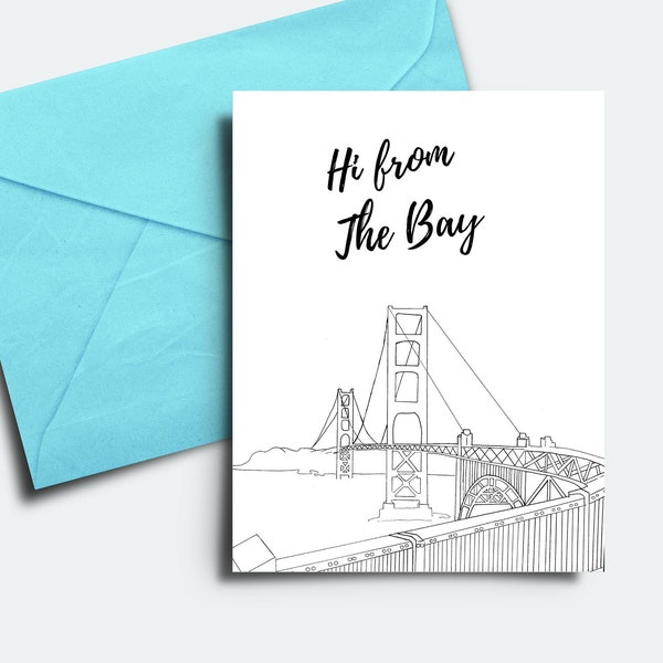 Golden Gate Bridge Greeting Card - Etsy