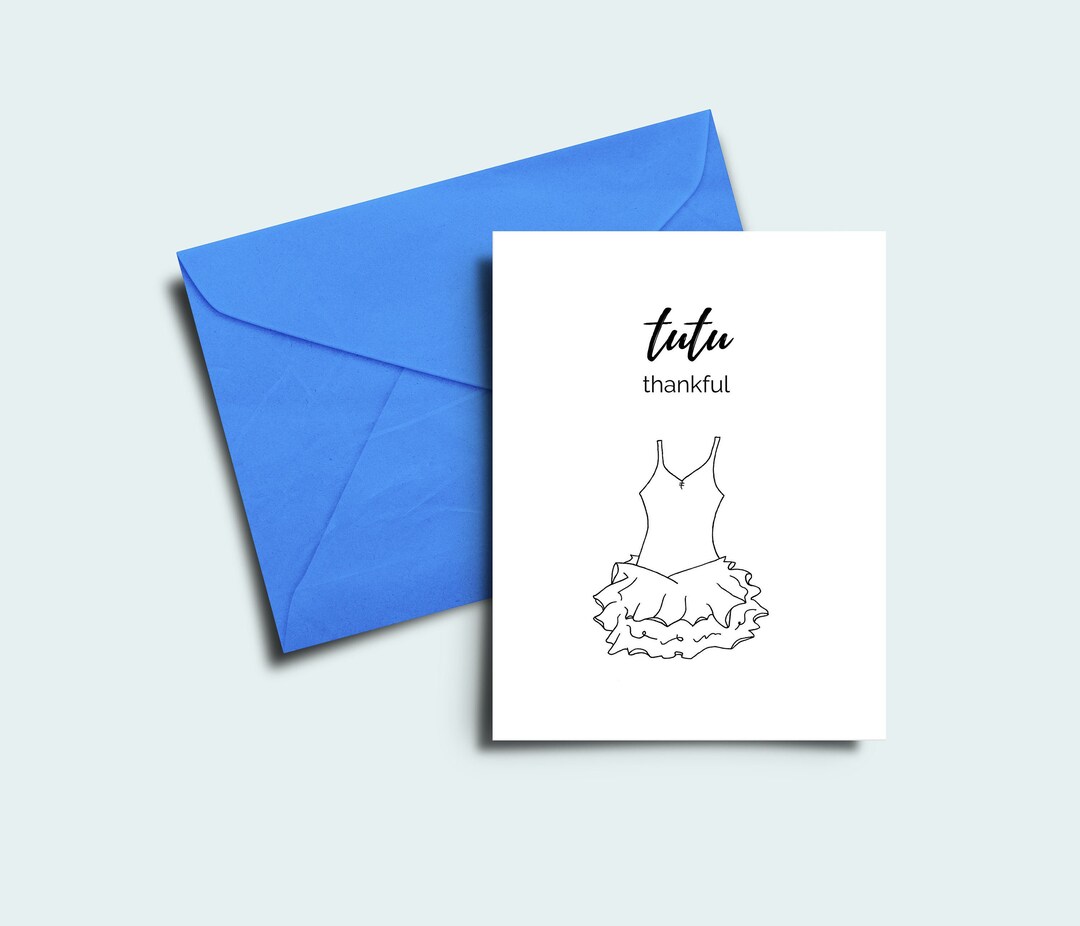 Dance Card - Tutu Thankful - Blank Inside Greeting Card - Etsy