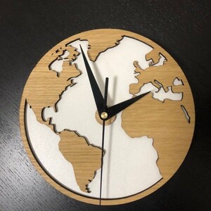 Wall Clock World, Wooden Clock - Etsy