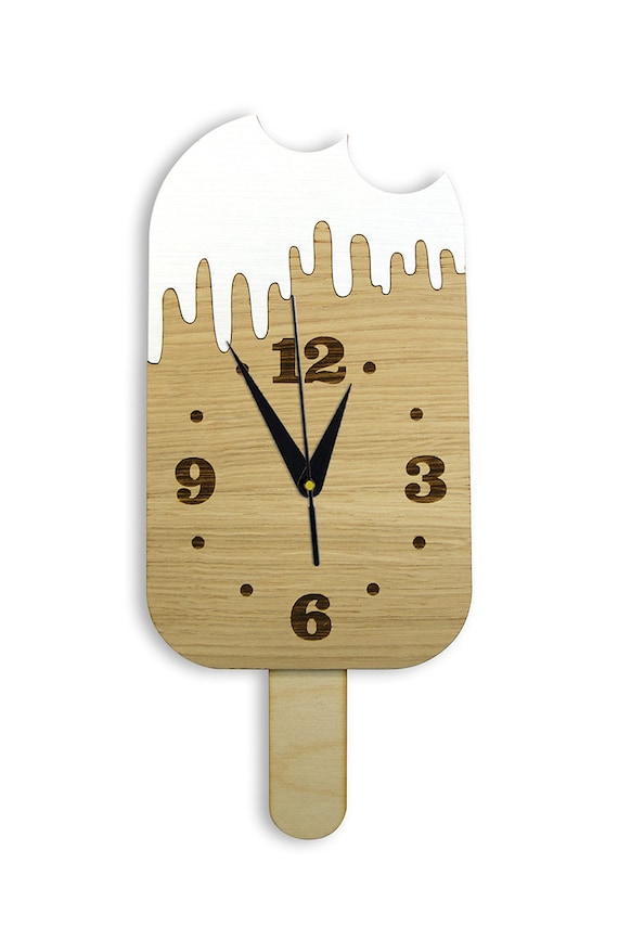 Wall Clock Ice Cream Wooden Clock | Etsy