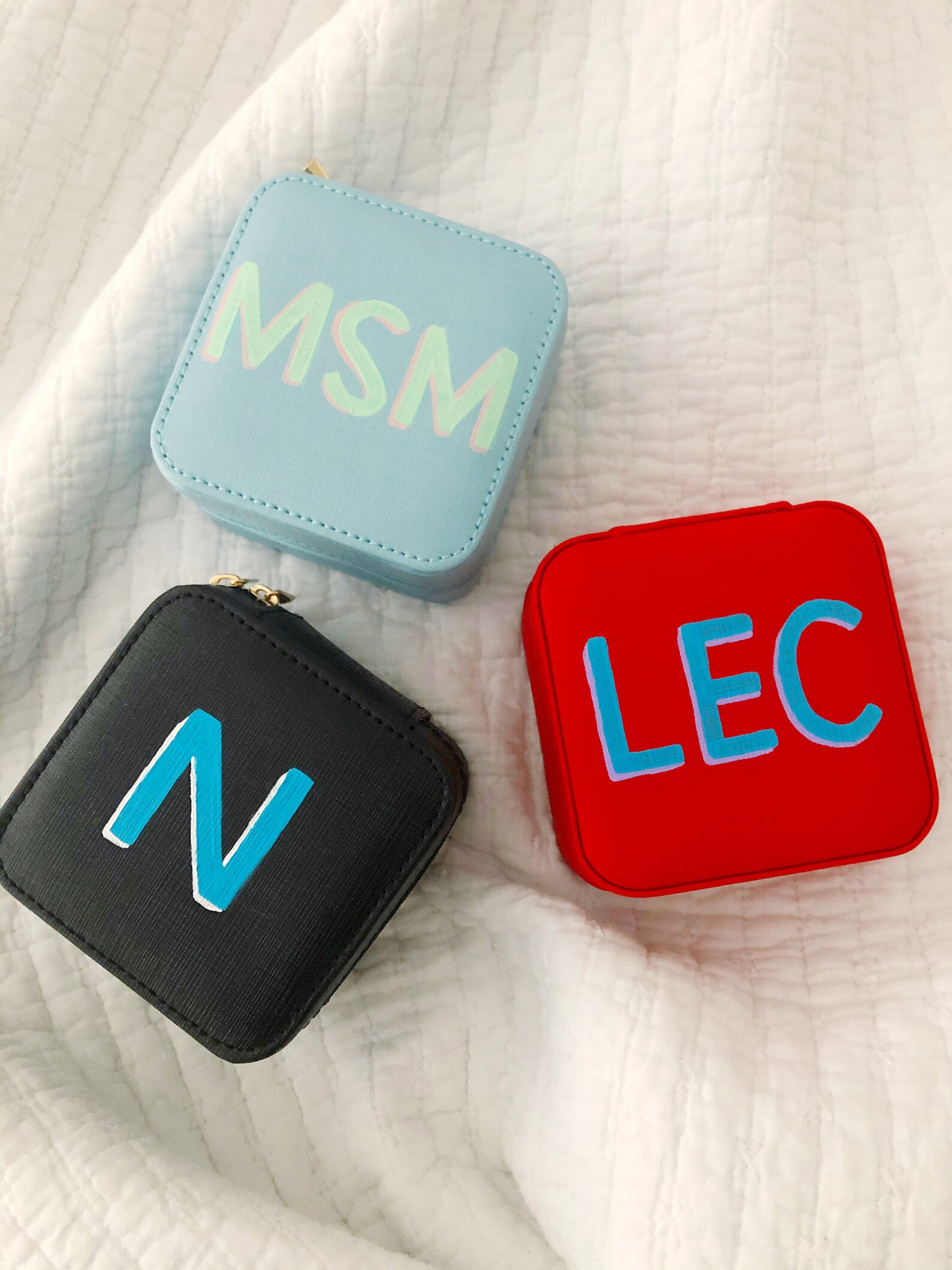 Personalized Square Jewelry Travel Case With Hand Painted - Etsy