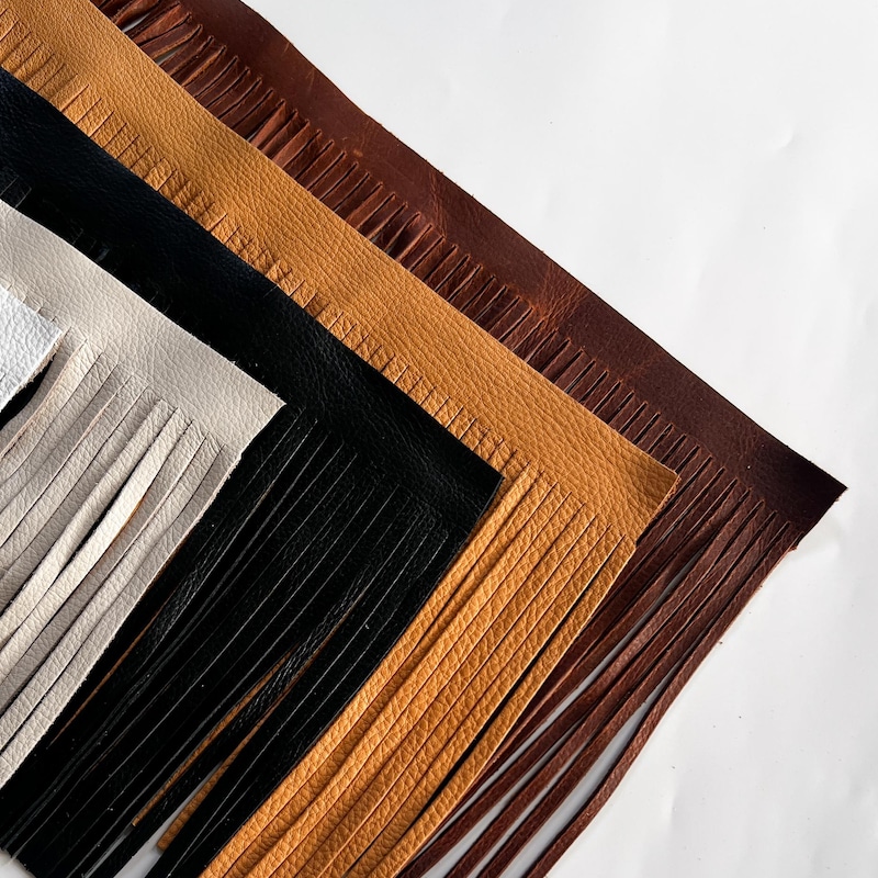 White Leather Fringing - Etsy