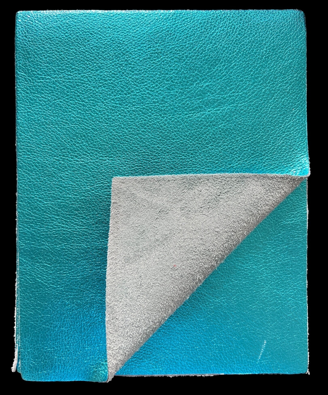 Turquoise Metallic Natural Grain Cowhide Leather: 8.5'' X 11'' Pre Cut ...
