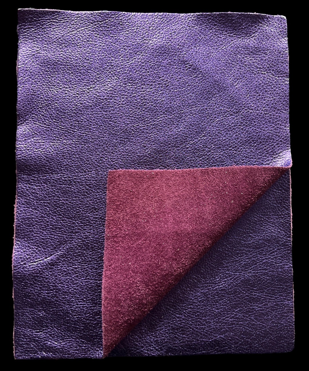Purple Metallic Natural Grain Cowhide Leather: 8.5'' X 11'' Pre Cut ...