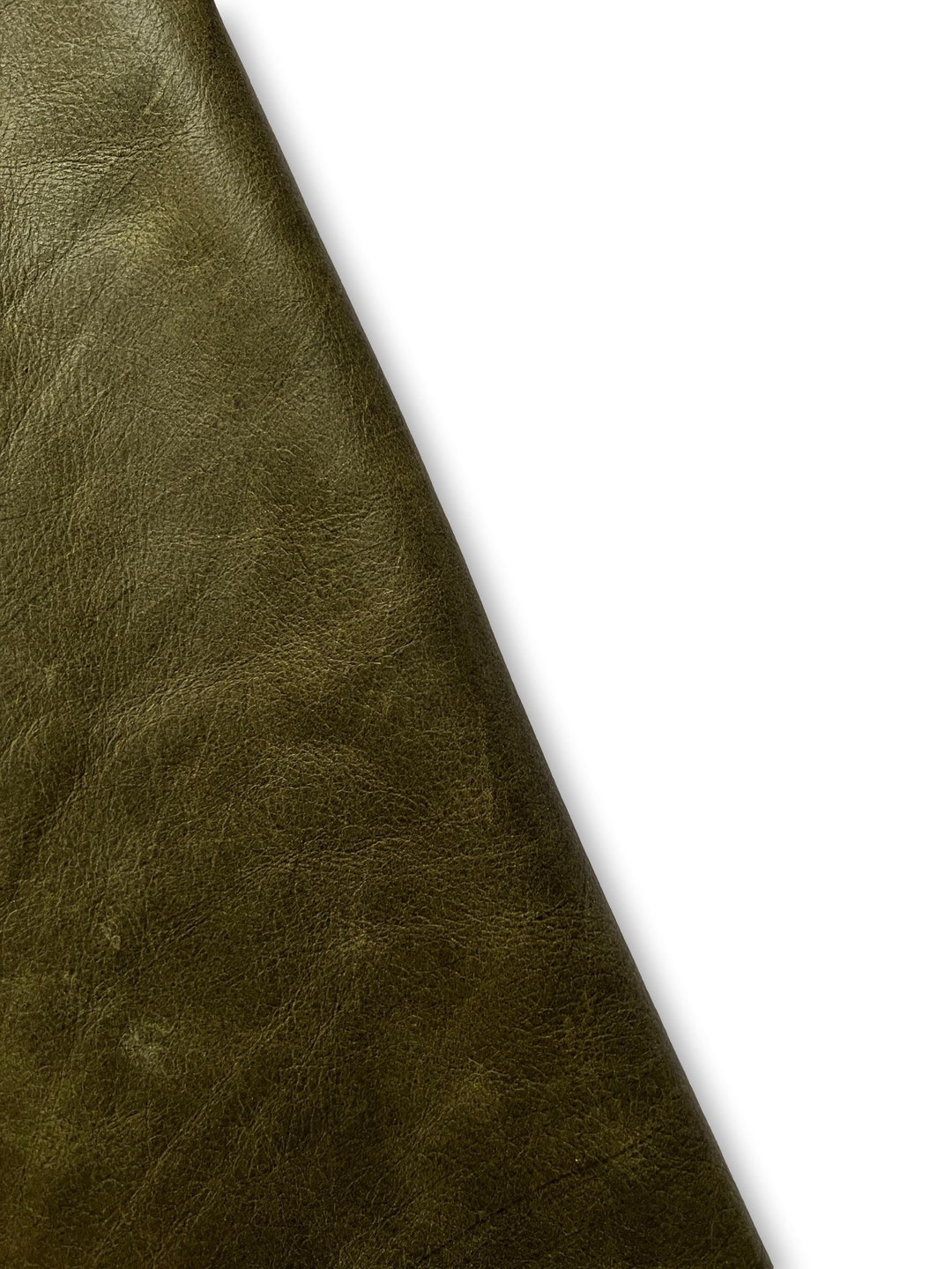 Olive Pull up Distressed Cowhide Leather. Genuine Cow Leather Ideal for ...
