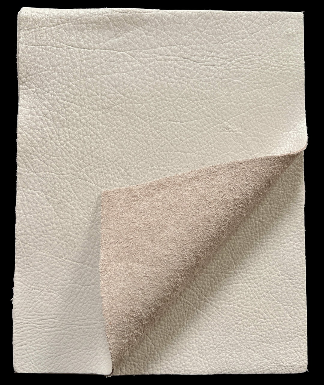 Off White Natural Grain Cowhide Leather: 8.5" X 11" Pre Cut Leather ...