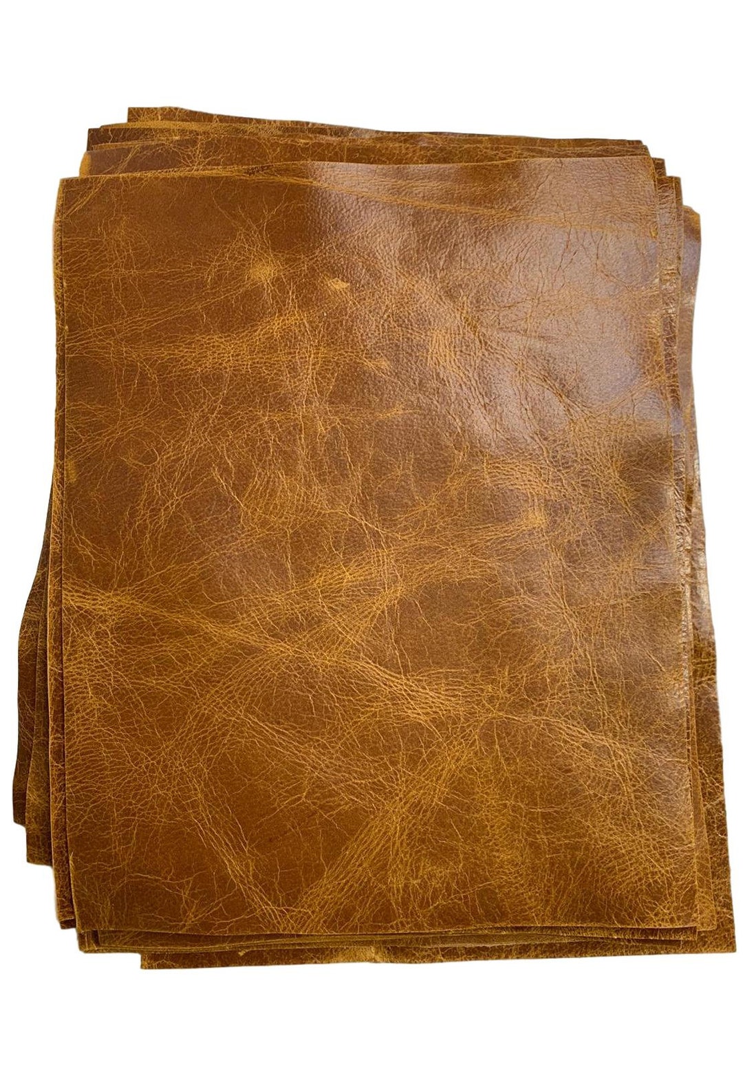 Tan Distressed Cowhide Leather: 8.5" X 11" Pre Cut Pieces - Etsy