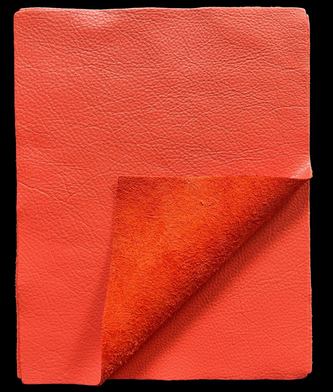 Orange Natural Grain Cowhide Leather: 8.5" X 11" Pre Cut Leather Pieces ...