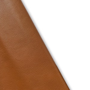 Cognac Brown Natural Grain Cowhide Leather Skins. Genuine Cow Leather ...