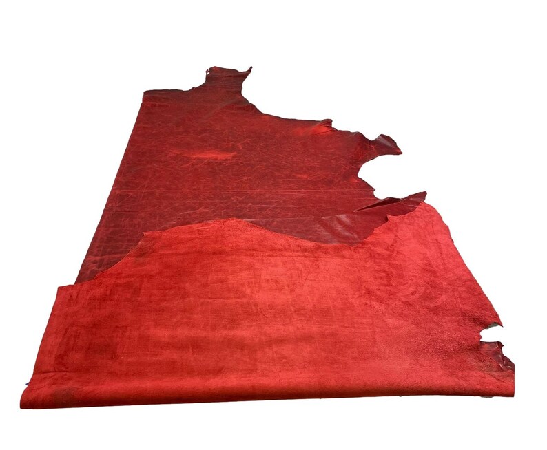 Red Pull up Cowhide Leather Skins - Etsy