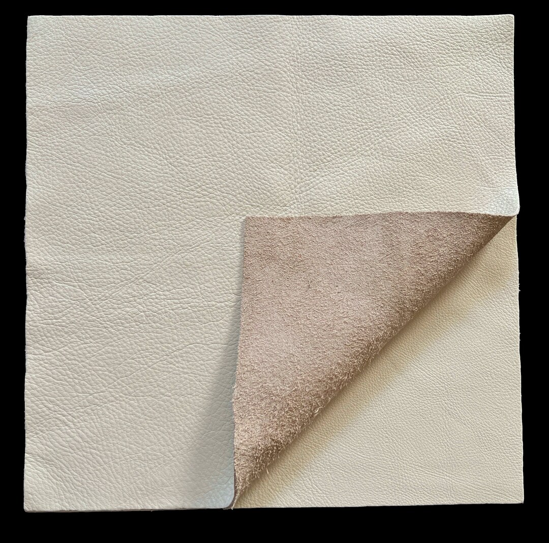 Off White Natural Grain Cowhide Leather: 12" X 12" Pre Cut Leather ...