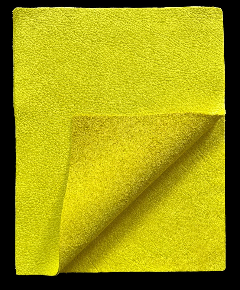 Lemon Yellow Natural Grain Cowhide Leather: 8.5" X 11" Pre Cut Leather ...