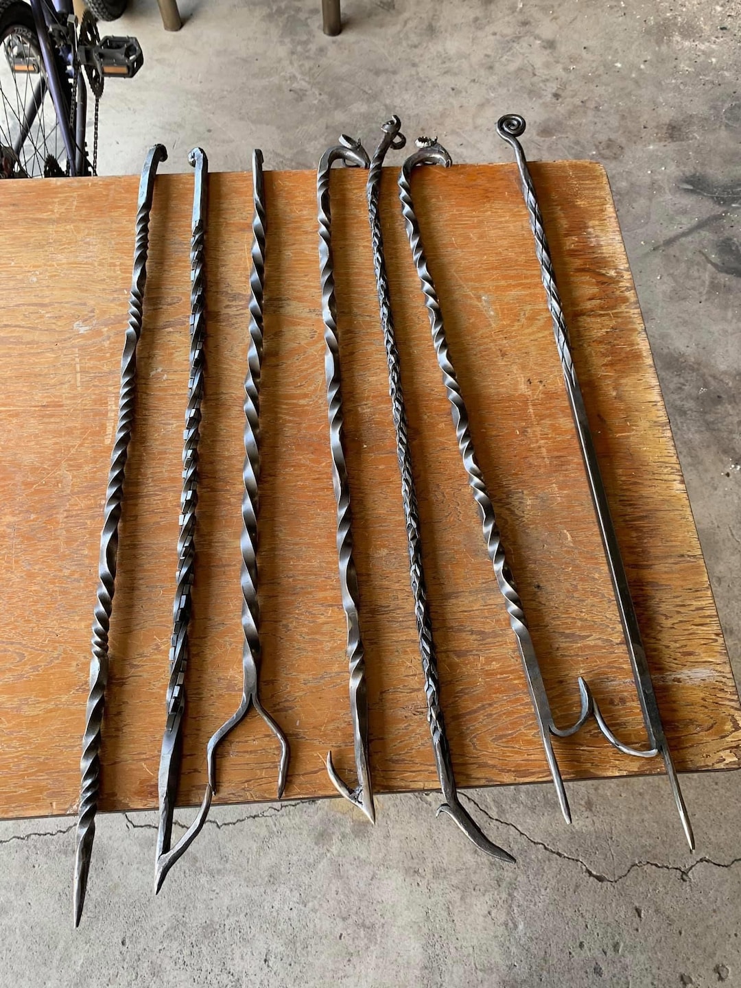 Hand Forged Steel Fire Pokers - Etsy