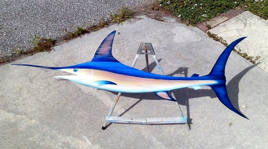 Swordfish Hand Carved and Painted From Palm Tree Frond Art - Etsy