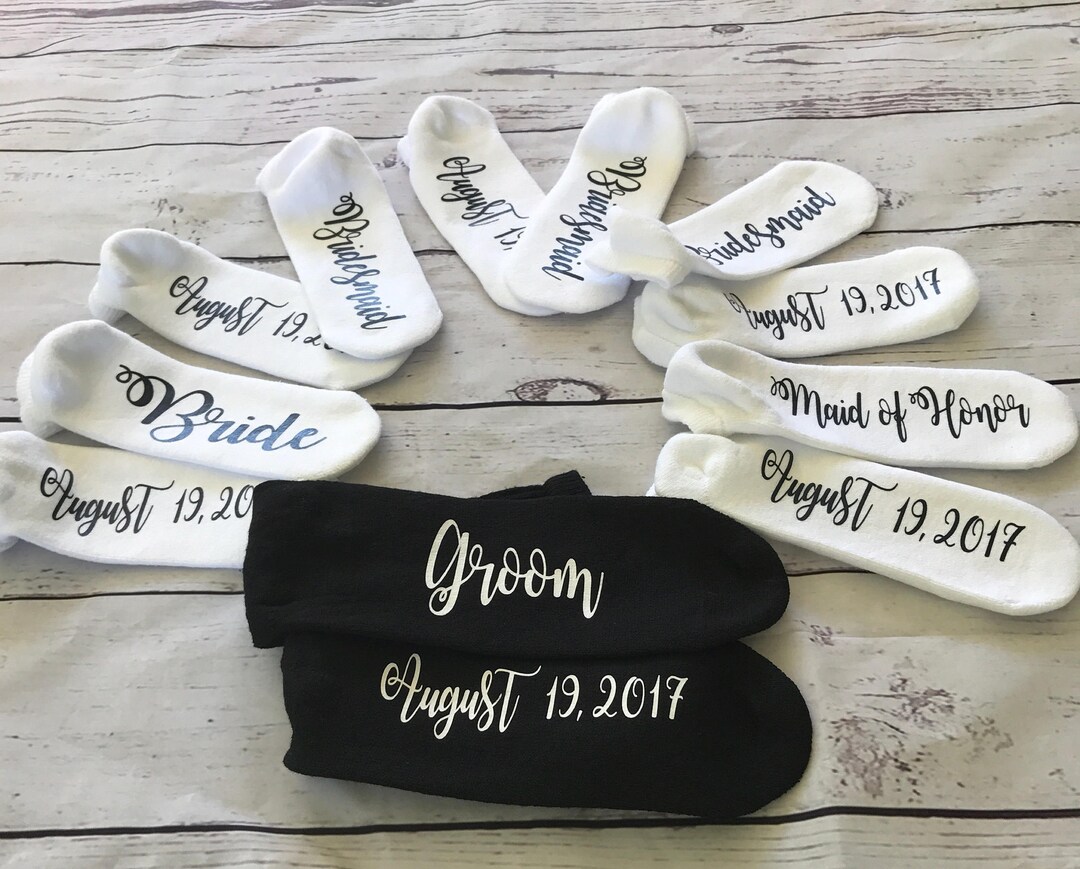 Bride Groom Socks/ Bridesmaid Socks/ Wedding Gift Socks/ Weddin Socks ...