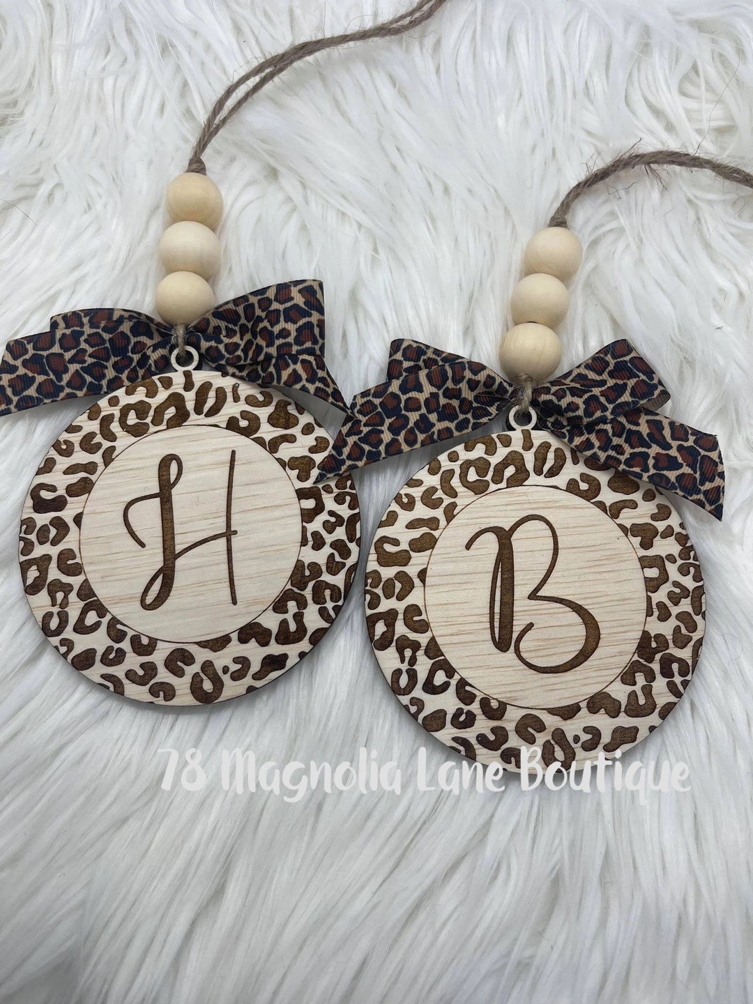Leopard Monogram Car Charm - Etsy