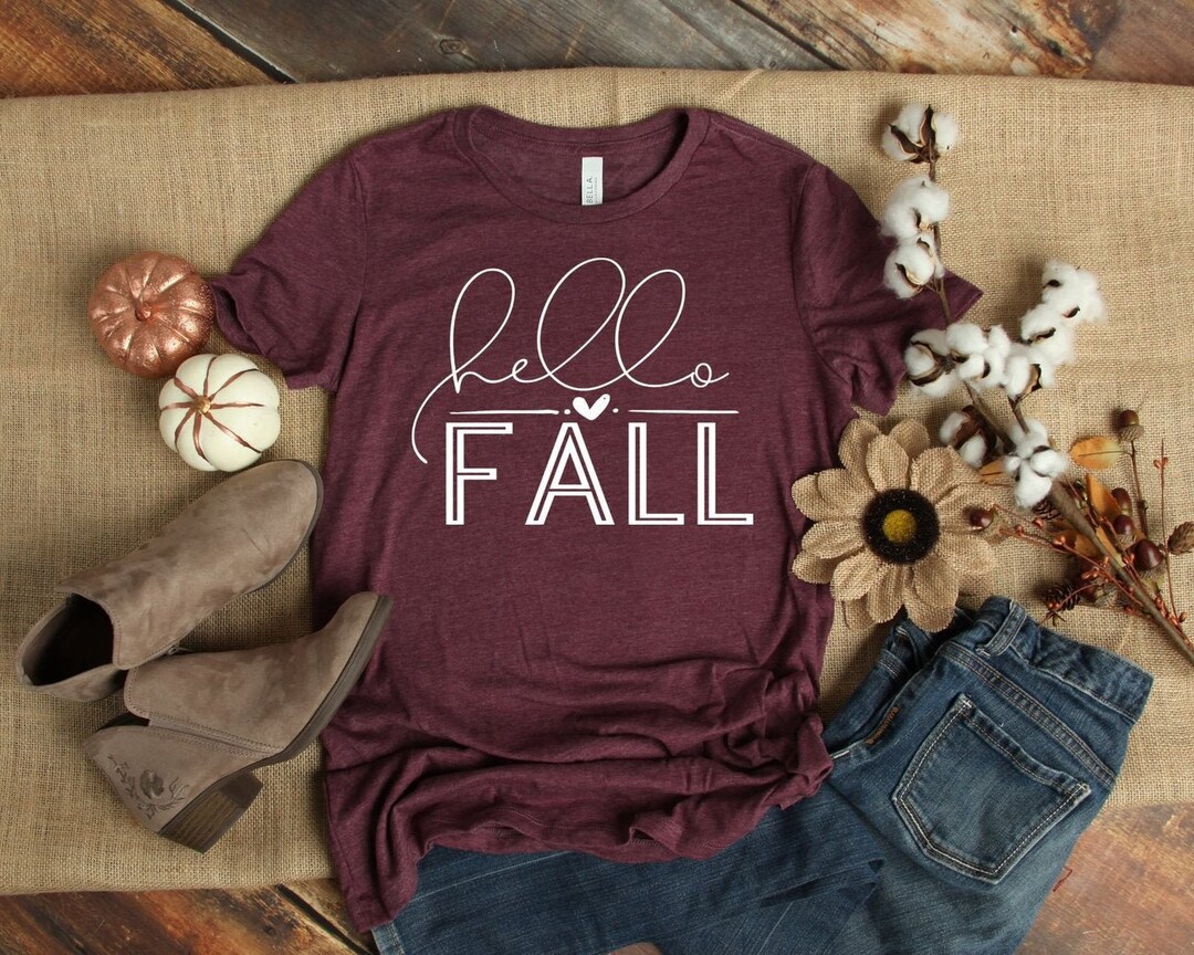 Hello Fall/ Fall Tee/ Autumn Shirt - Etsy