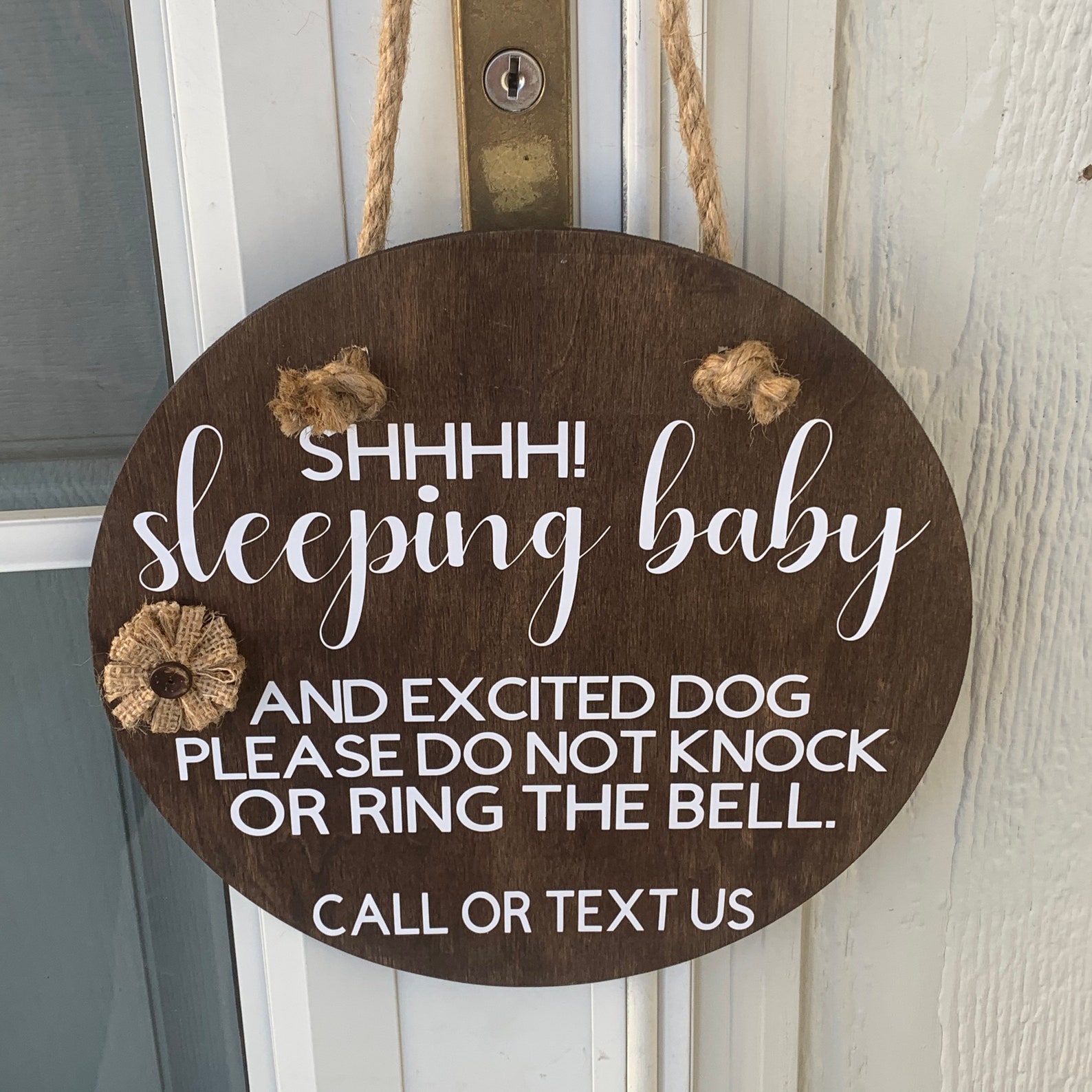 Shhhh Sleeping Baby and Excited Dog Please Do Not Knock or - Etsy