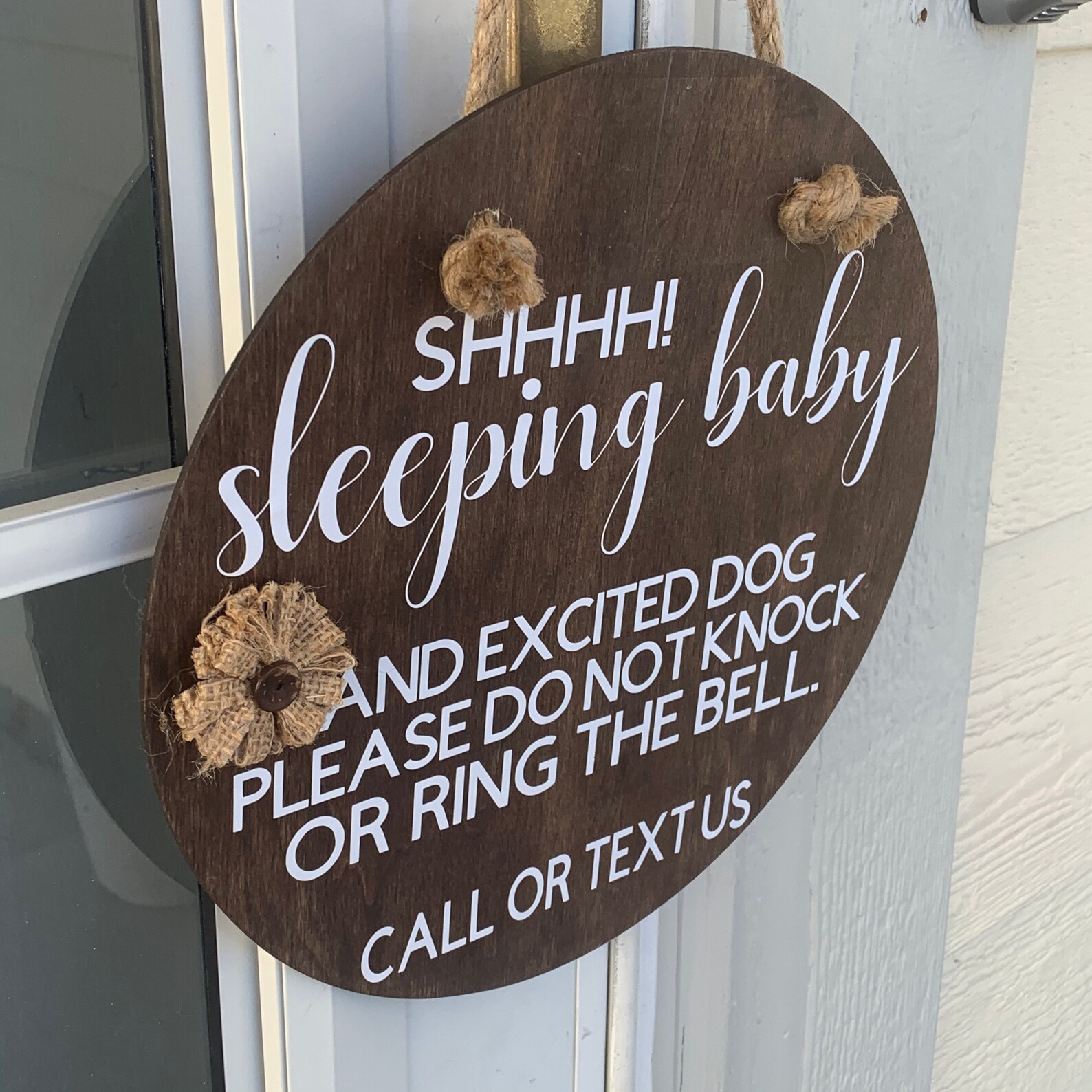 Shhhh Sleeping Baby and Excited Dog Please Do Not Knock or - Etsy