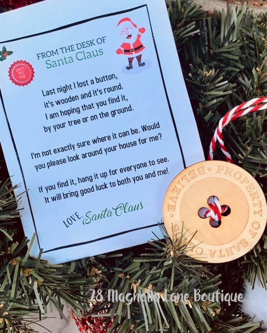 Santa's Magic Button/ Lost Santa Button/ Magic of Christmas/ Christmas ...