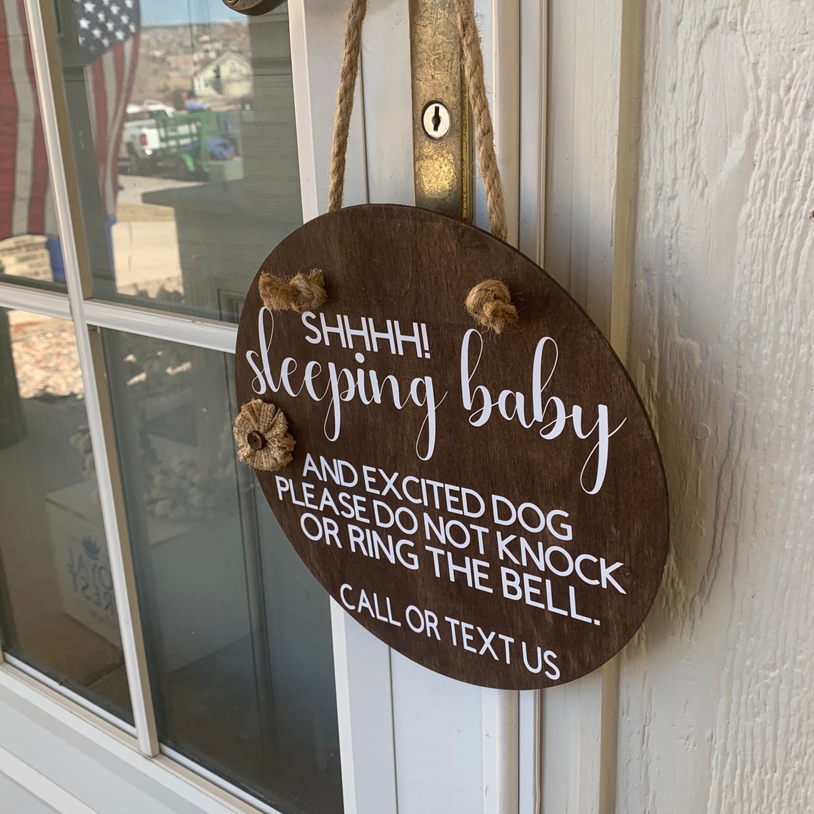 Shhhh Sleeping Baby and Excited Dog Please Do Not Knock or - Etsy